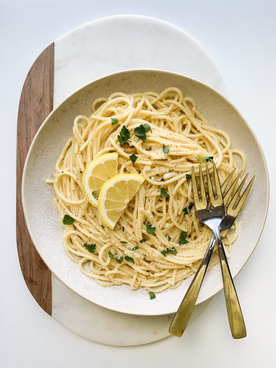 Simple Lemon Parmesan Pasta - Wellness by Kay