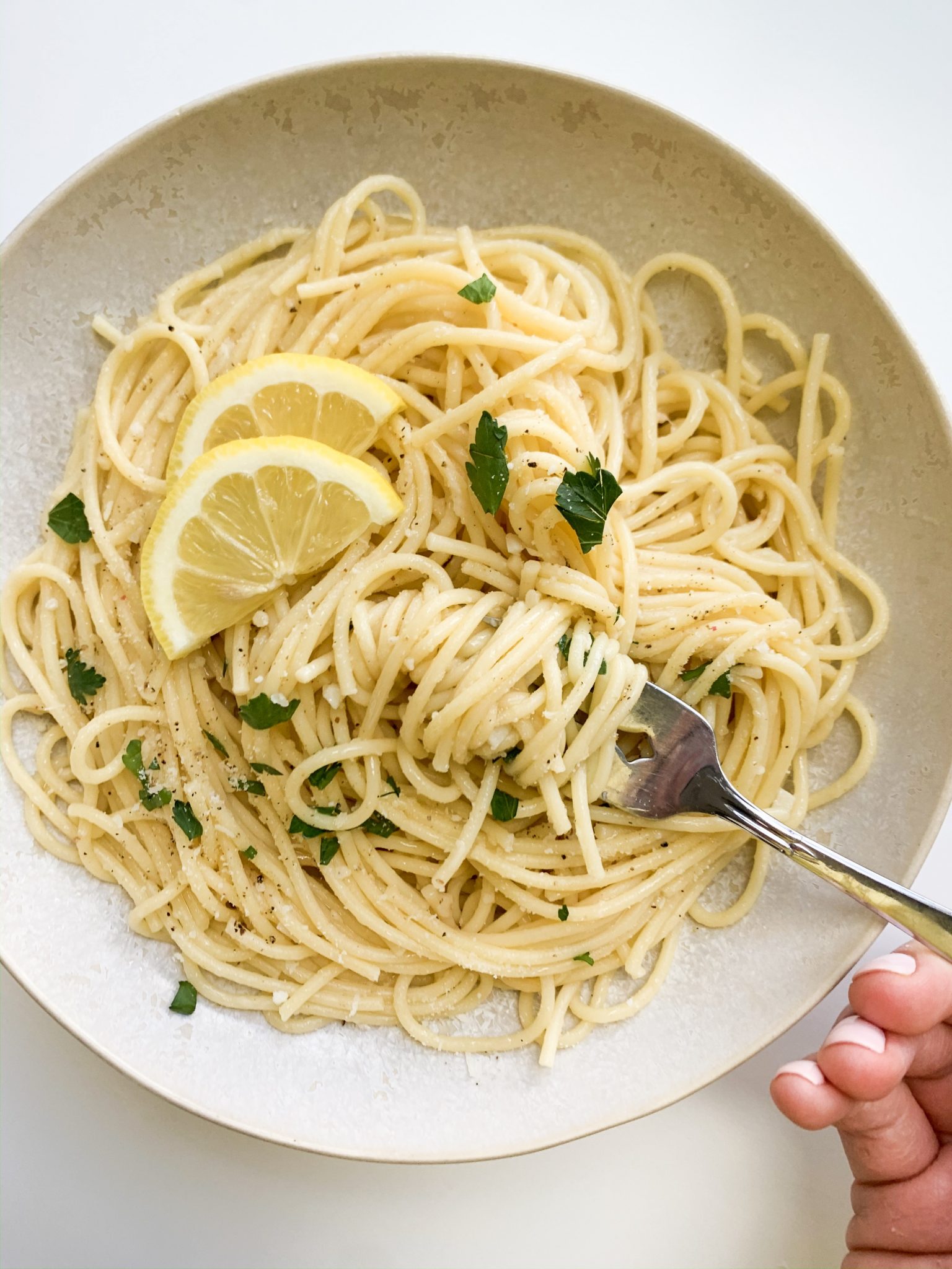 Simple Lemon Parmesan Pasta - Wellness by Kay