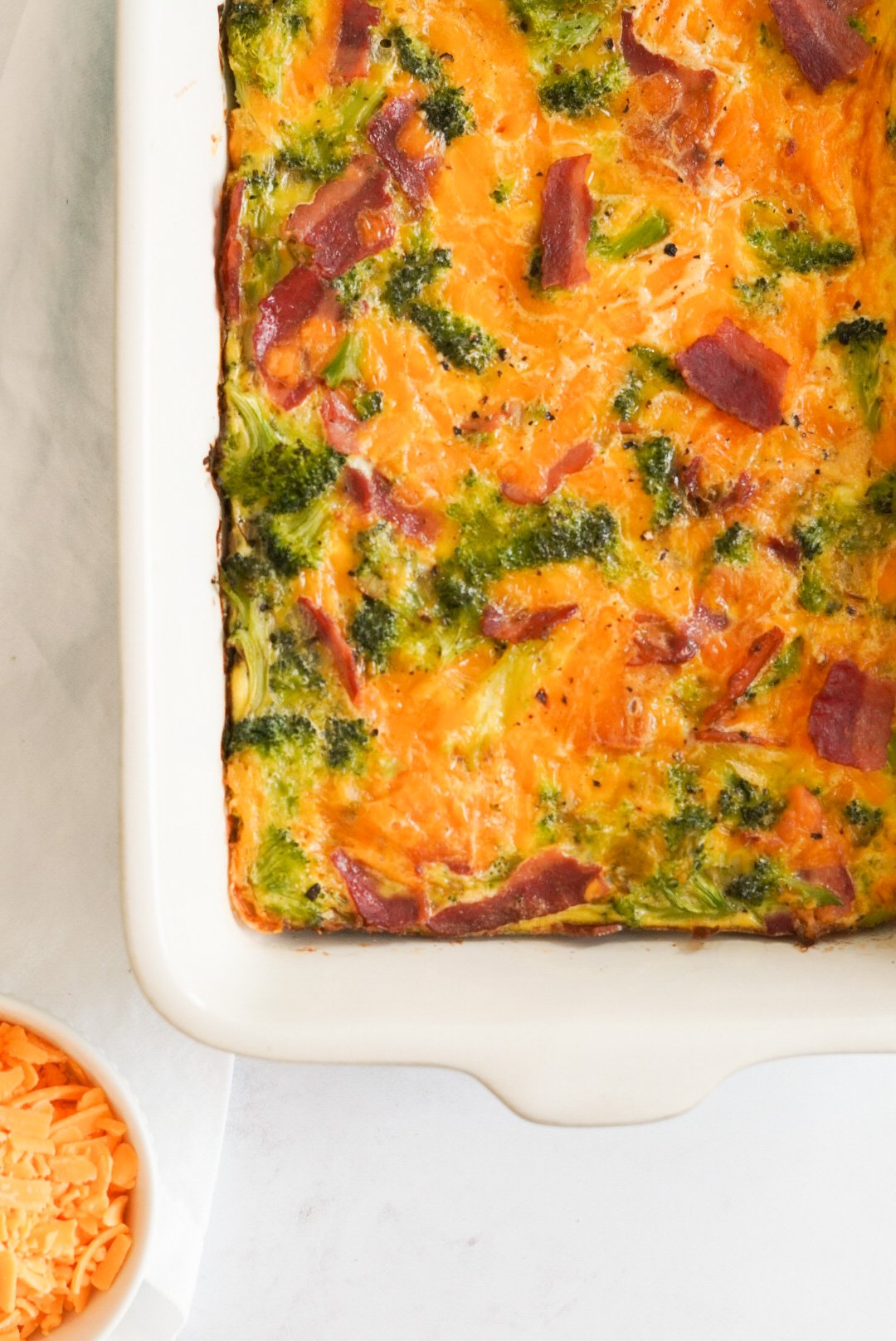 Broccoli Cheddar Egg Bake with Turkey Bacon - Wellness by Kay