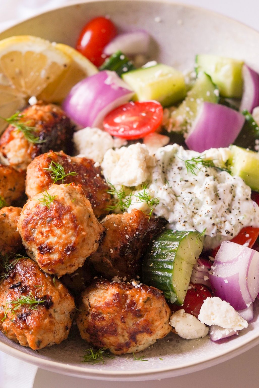 Greek Chicken Meatballs - Wellness by Kay