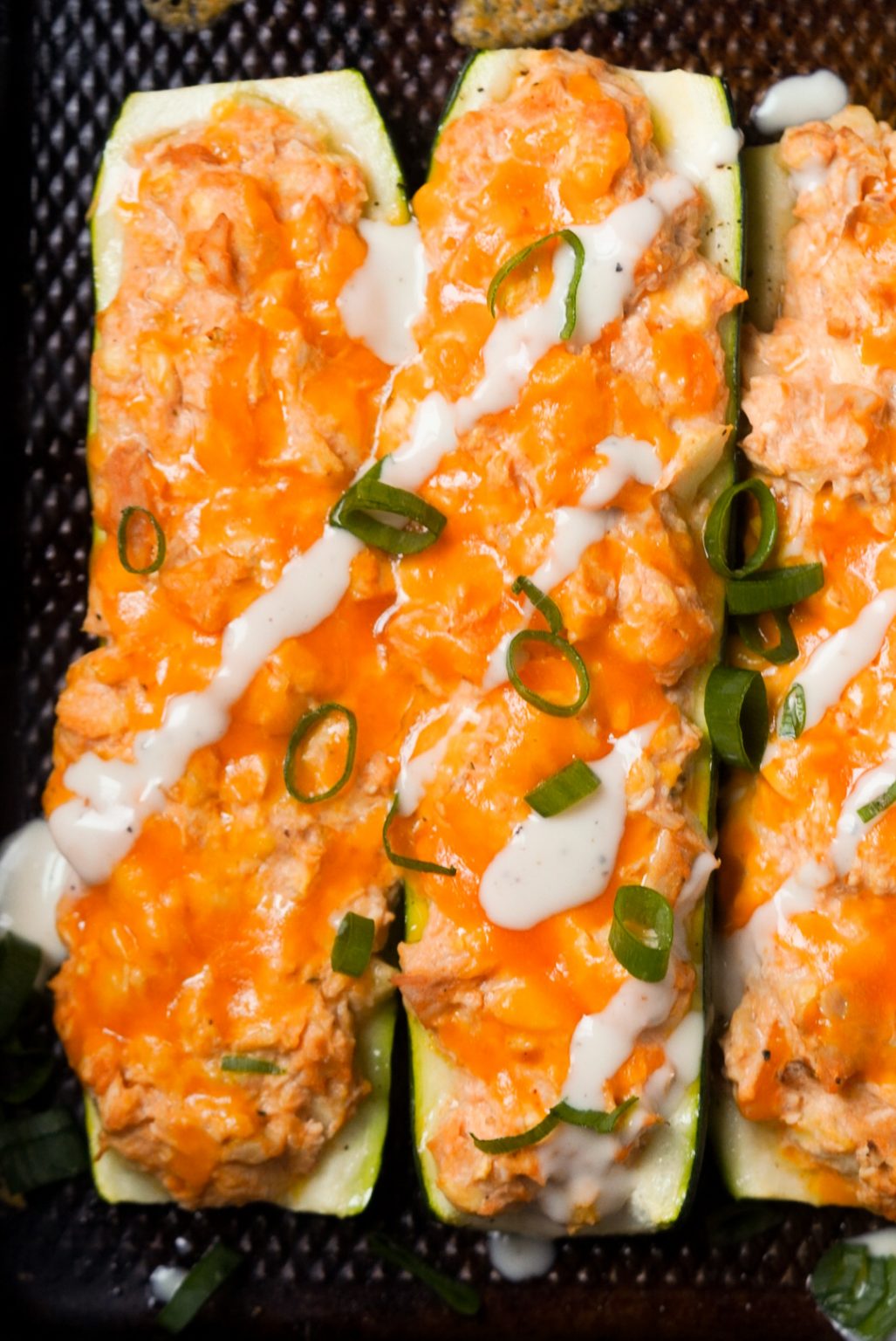 Buffalo Chicken Zucchini Boats - Wellness by Kay
