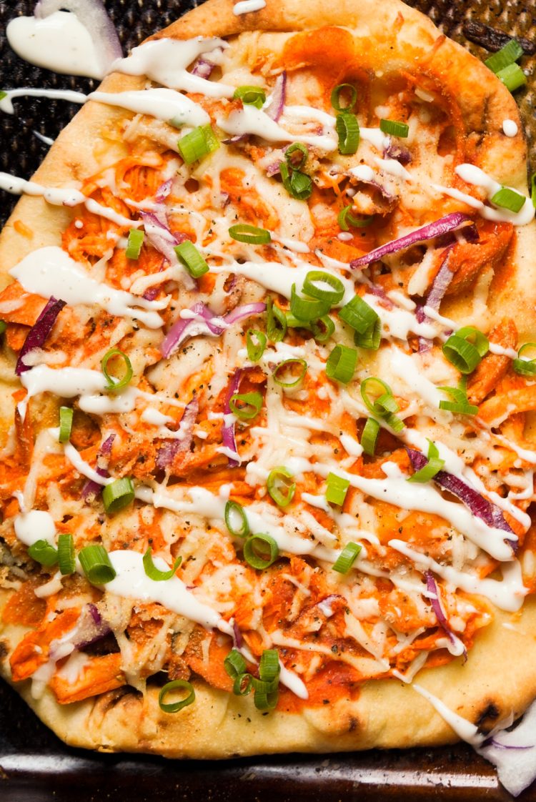 Buffalo Chicken Flatbread - Wellness by Kay