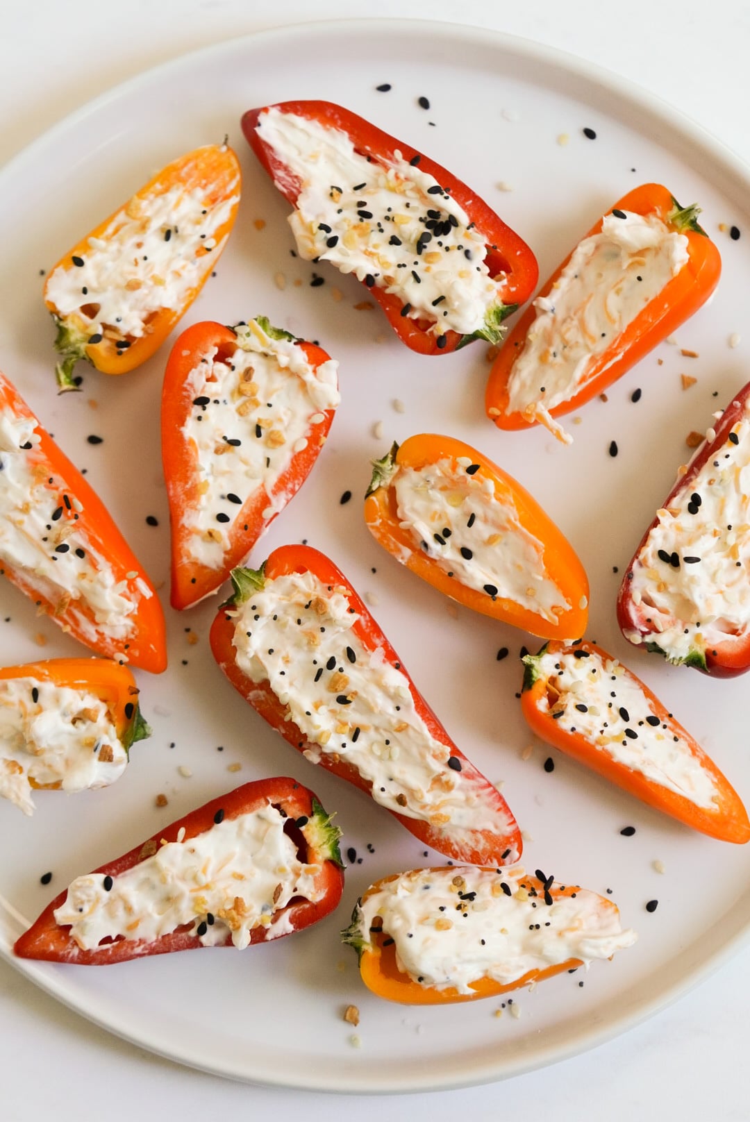 Everything Cream Cheese Stuffed Mini Peppers - Wellness by Kay