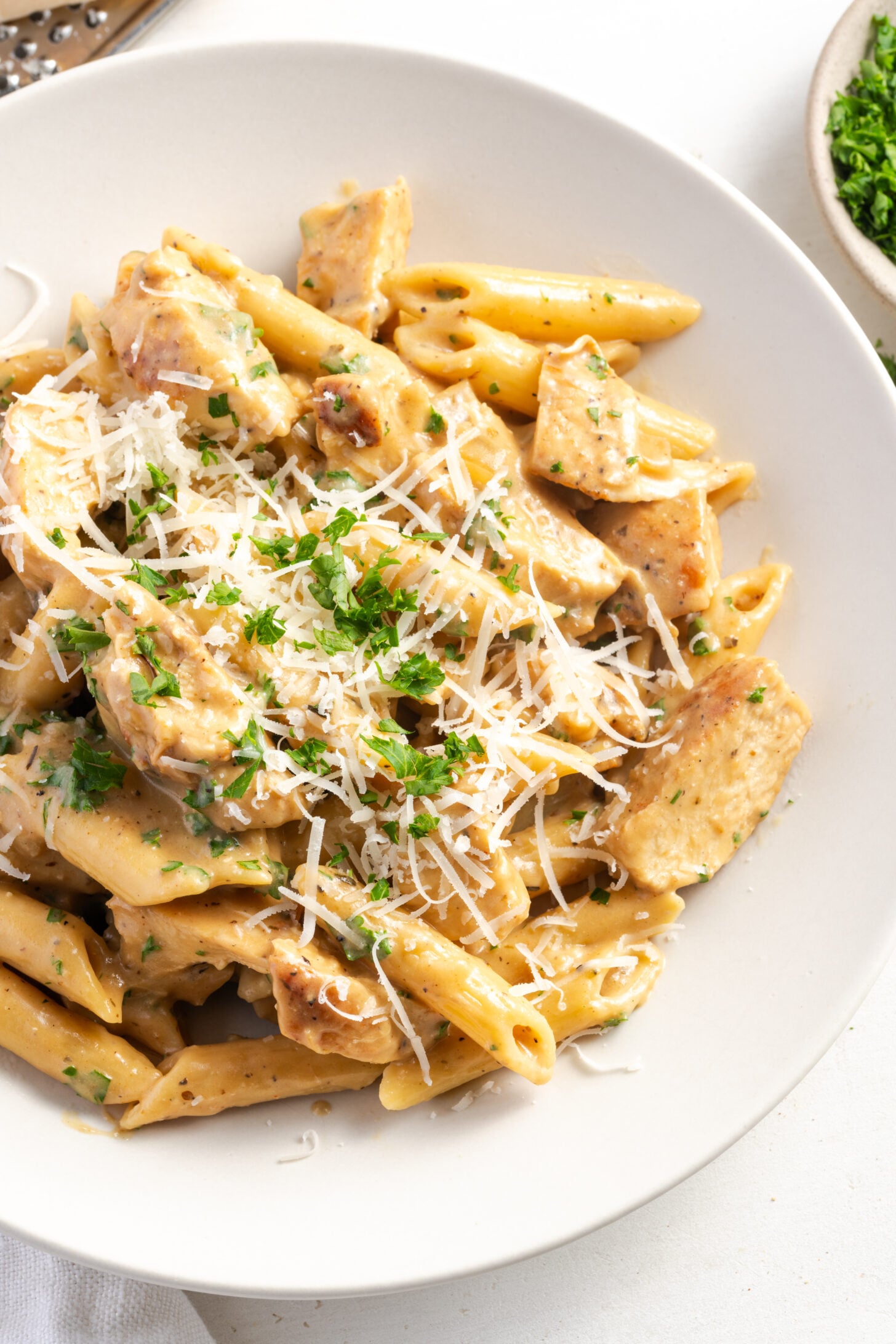 Creamy Garlic Parmesan Chicken Pasta - Wellness by Kay