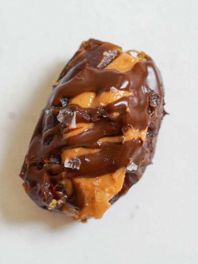 Peanut Butter Dark Chocolate Stuffed Dates - Wellness by Kay
